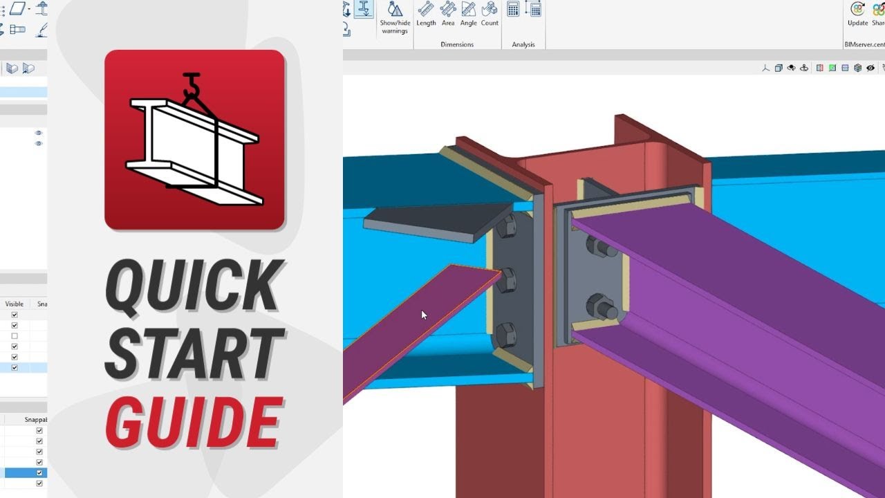 StruBIM Steel: enrasar cara de perfil a plano - YouTube