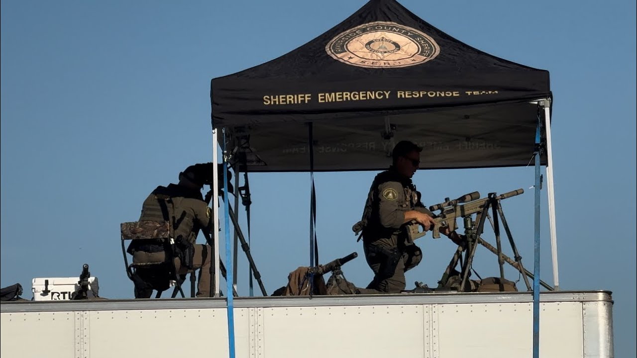 Extremely security 3 sniper teams at Trump rally in Coachella - YouTube