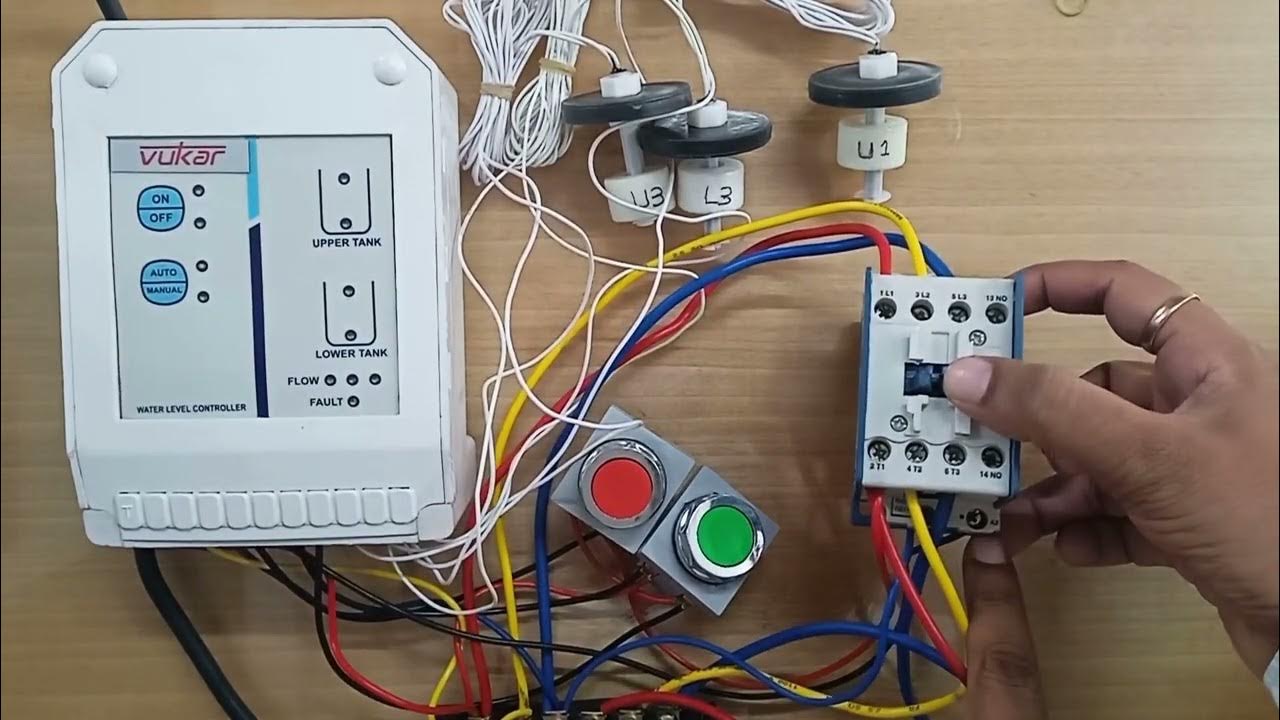 Three Phase Water Level Controller connection diagram with DOL Starter - YouTube