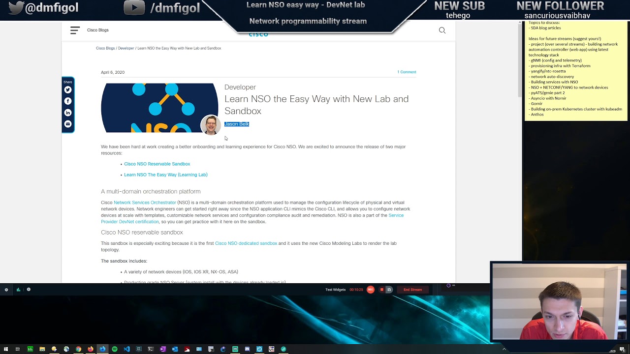 Learn NSO the easy way – new DevNet lab | stream 2020/04/12 - YouTube