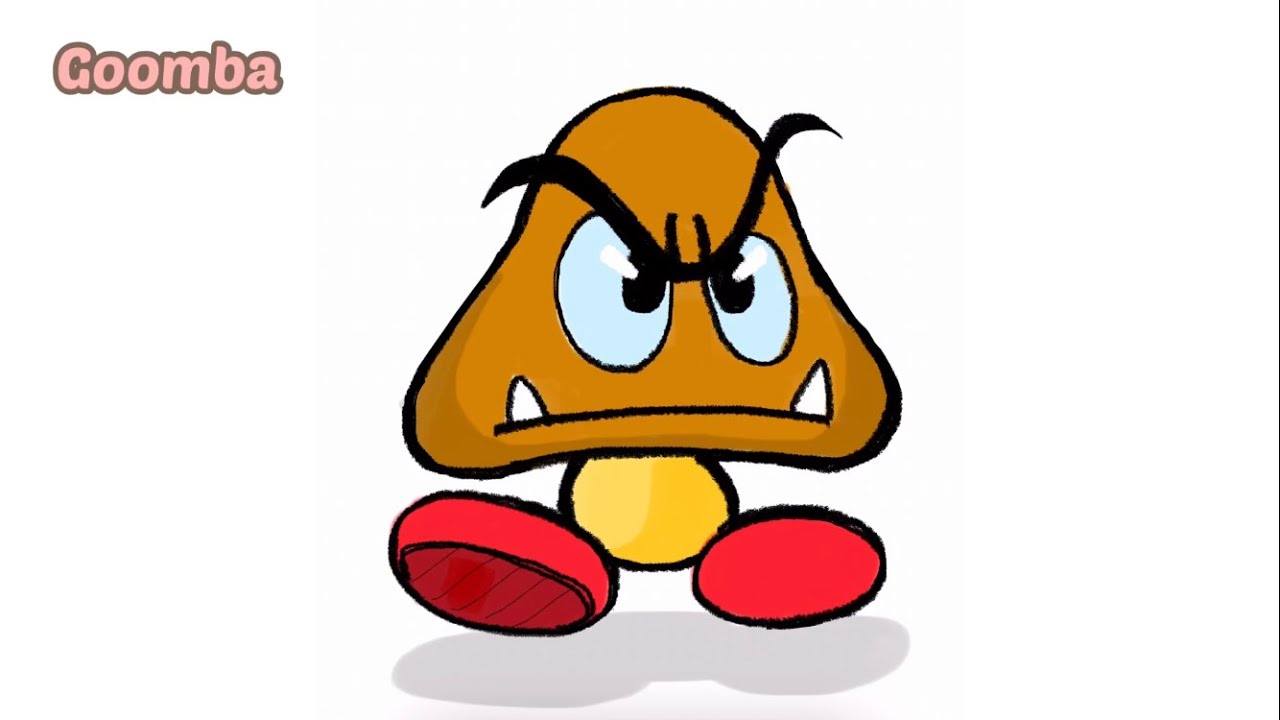 How to draw Goomba from Super Mario | Drawing Tutorials - YouTube