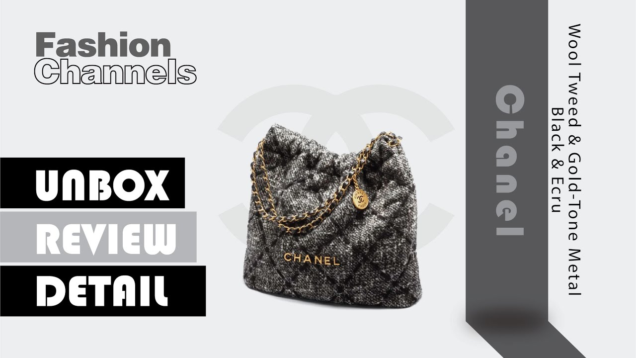CHANEL 22 HANDBAGWool Tweed & Gold-Tone MetalBlack & Ecru - Review I ...