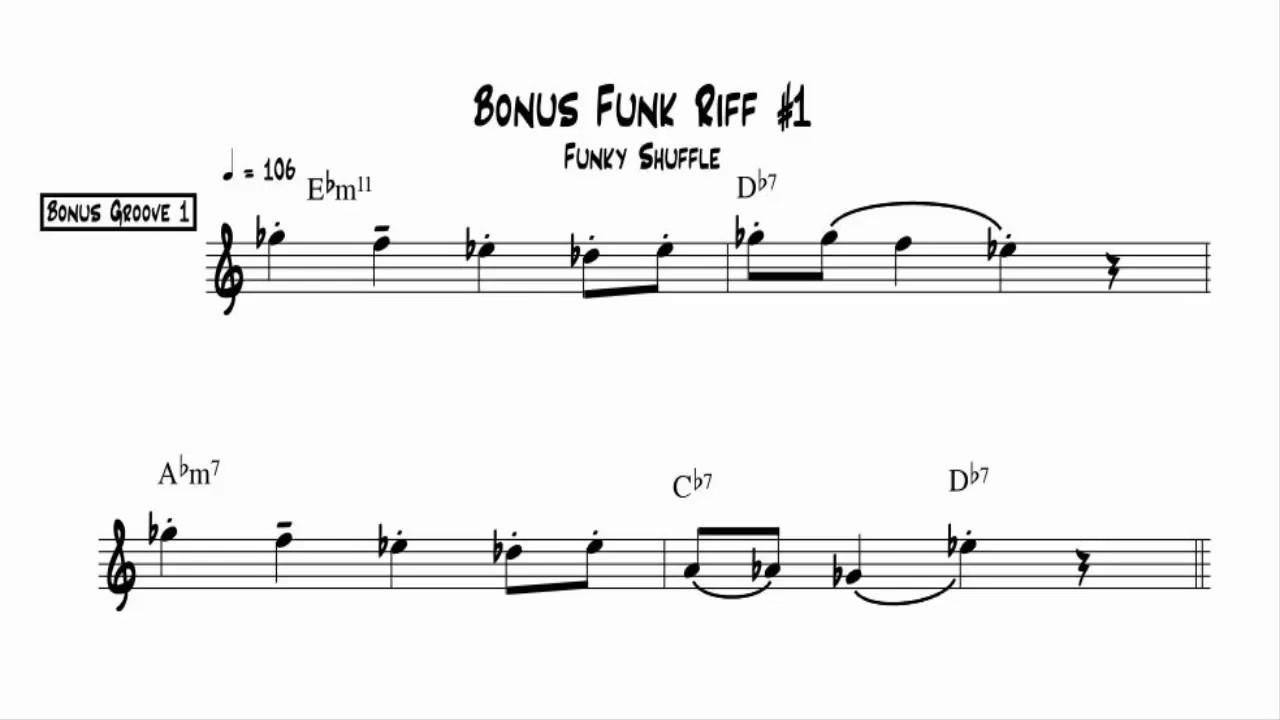 Funk GROOVE 1- Alto Saxophone - YouTube