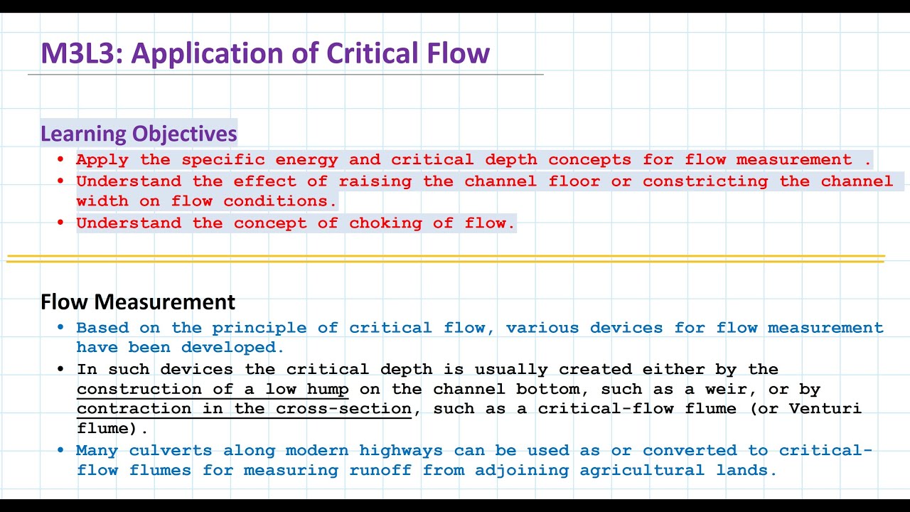 Module-3 Lecture-3: Application of Critical Flow - YouTube