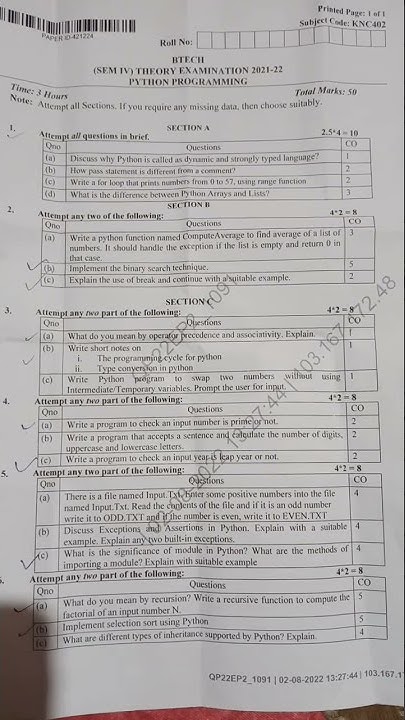 B.Tech 2nd year PYTHON PROGRAMMING - YouTube