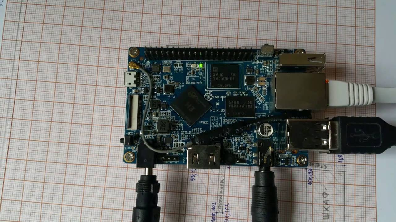 Orange Pi PC Plus power up - YouTube