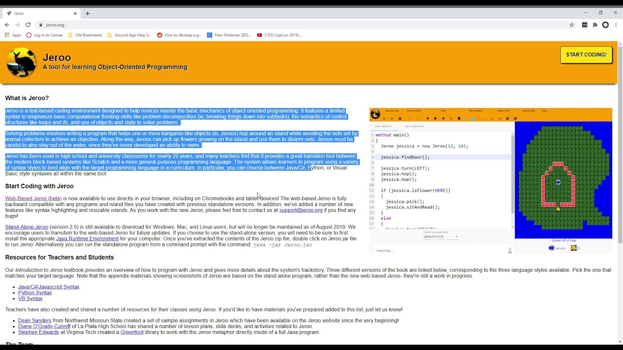 Jeroo- The Basics - YouTube