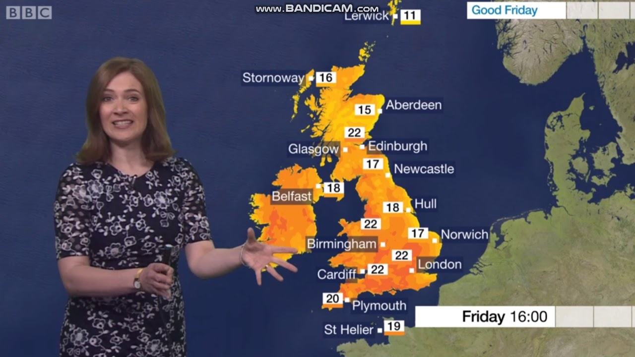 Alina Jenkins - BBC Weather (19-04-2019) - HD [60 fps] - YouTube