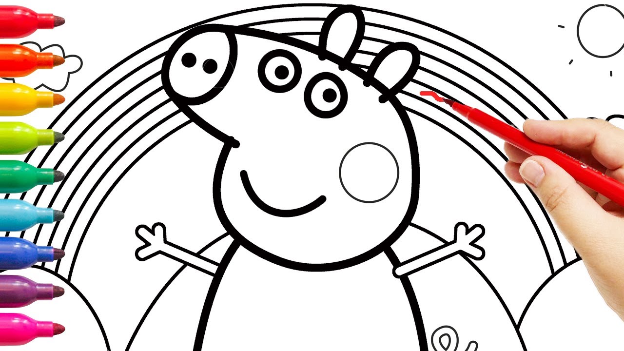 Peppa Pig - Rainbow Coloring Pages for Kids & Toddlers | Learn Colors ...