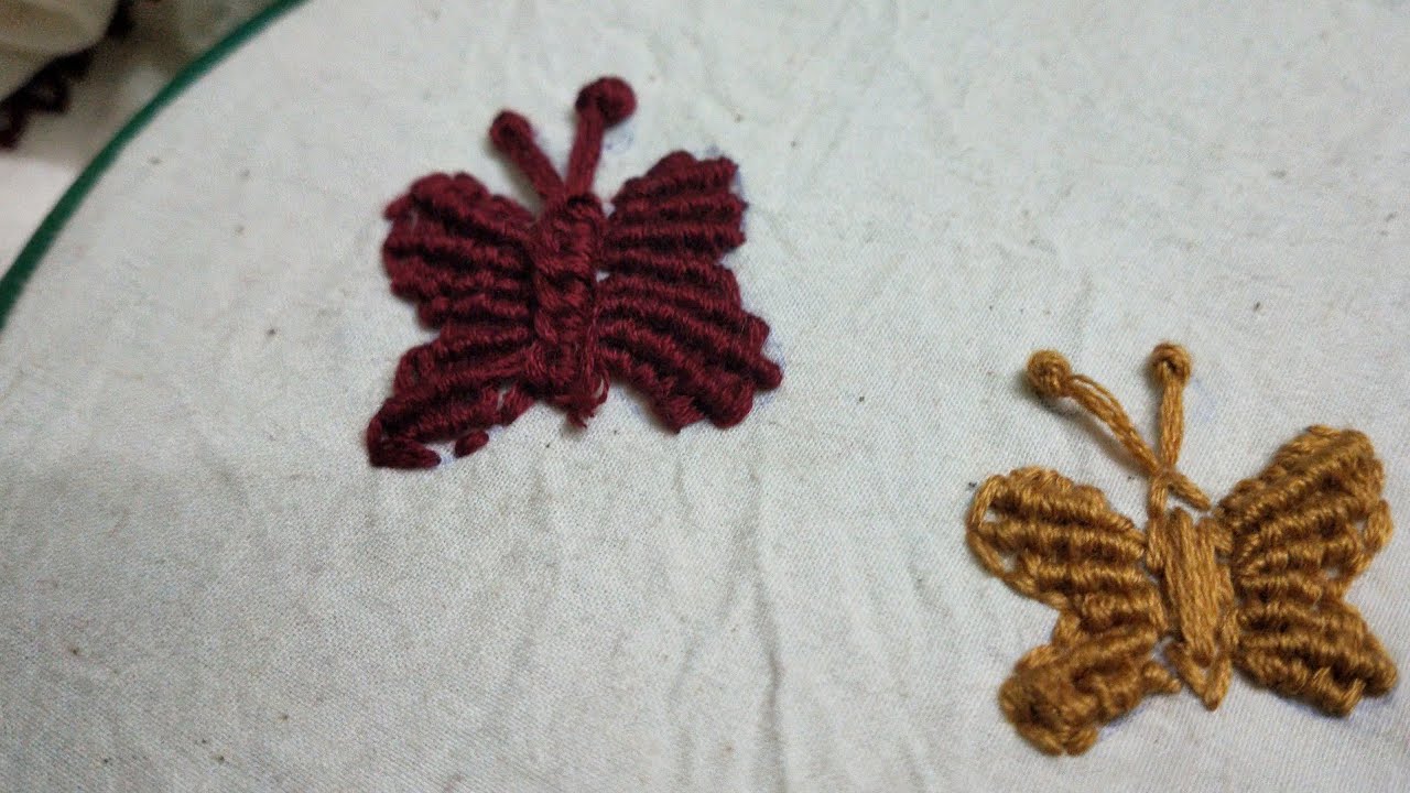 Embroidery /Spider stich /Beautiful hand made Embroidery/Butterfly ...