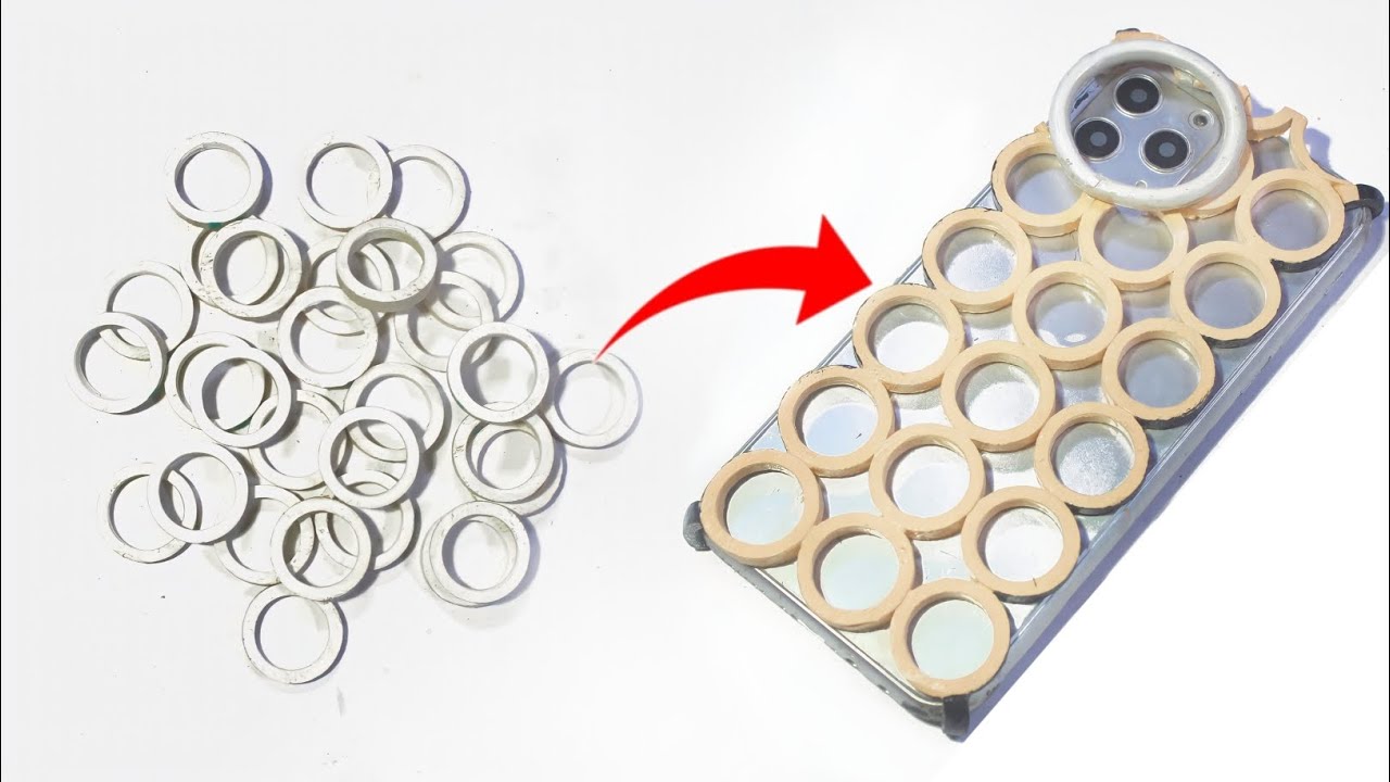 How to make phone cover at home use useless plastic - YouTube