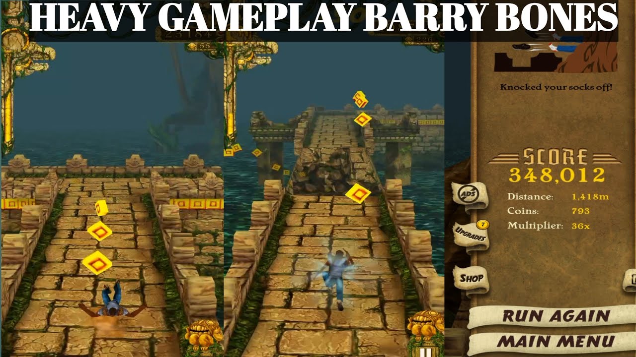 349,012 Scores Barry Bones Temple Run Android Gameplay - YouTube