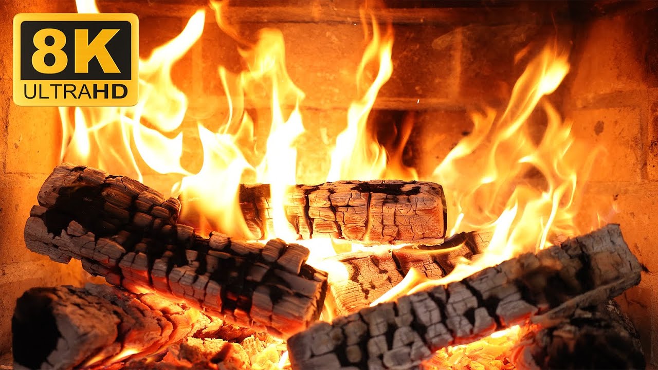 Cozy Retreat by the Fireplace 8K: Burning Logs, Relaxing Crackles, and ...