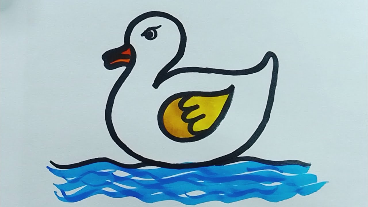 সহজে হাঁস আঁকা ll Duck drawing for kids ll How to draw a duck ll Duck ...