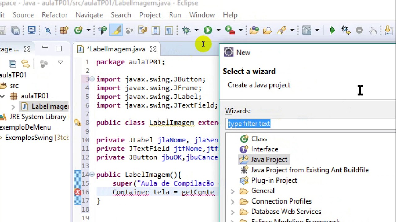 Aula criação de tela java - parte 1 - YouTube