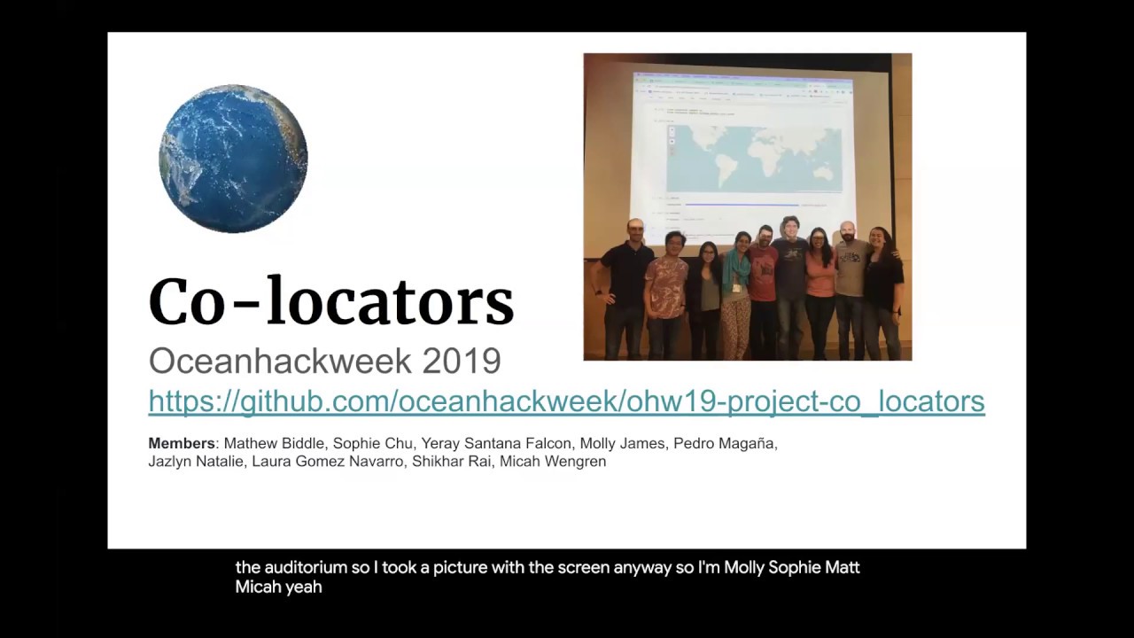 Oceanhackweek 2019: Project Presentation - Co-Locators - YouTube