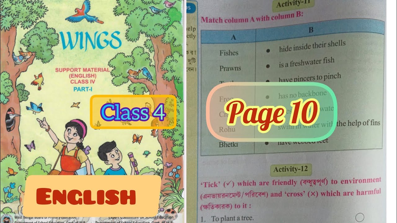 Wings Class 4 || Activity 11&12 || Revision English Page 10 || West Bengal Board - YouTube