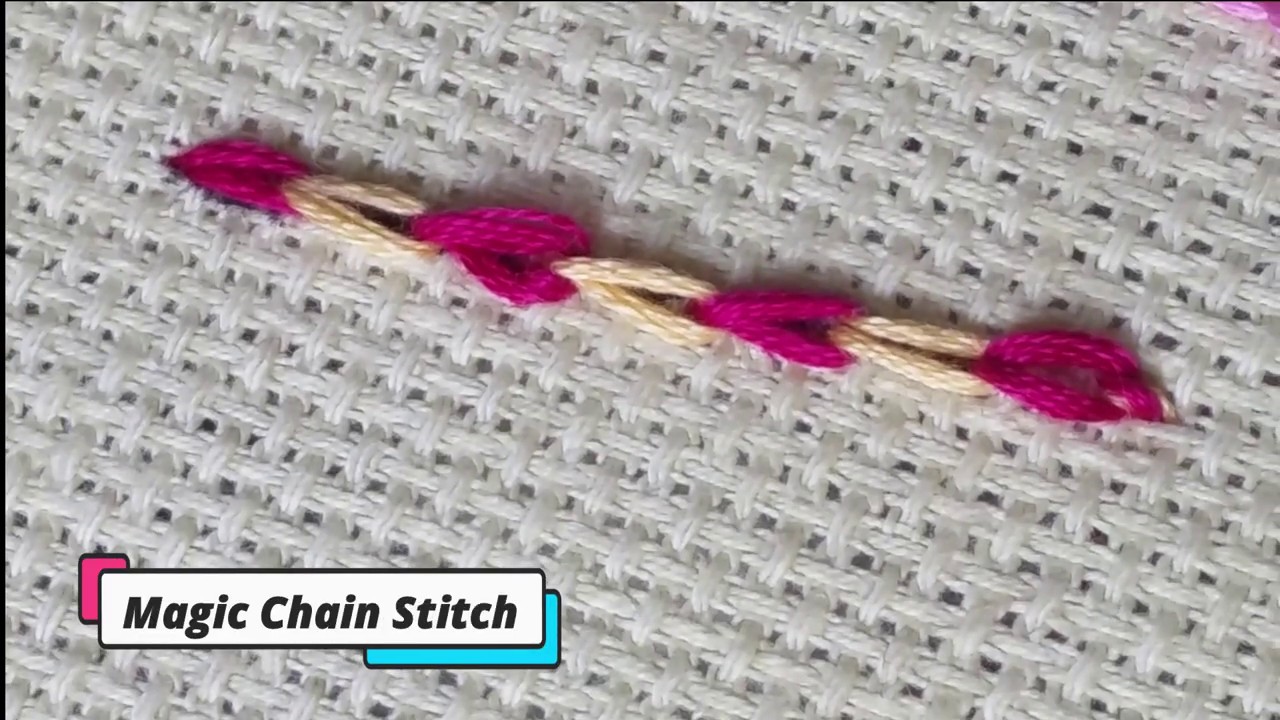 Magic Chain Stitch #3 l How to make Magic chain stitch l Checkered or ...