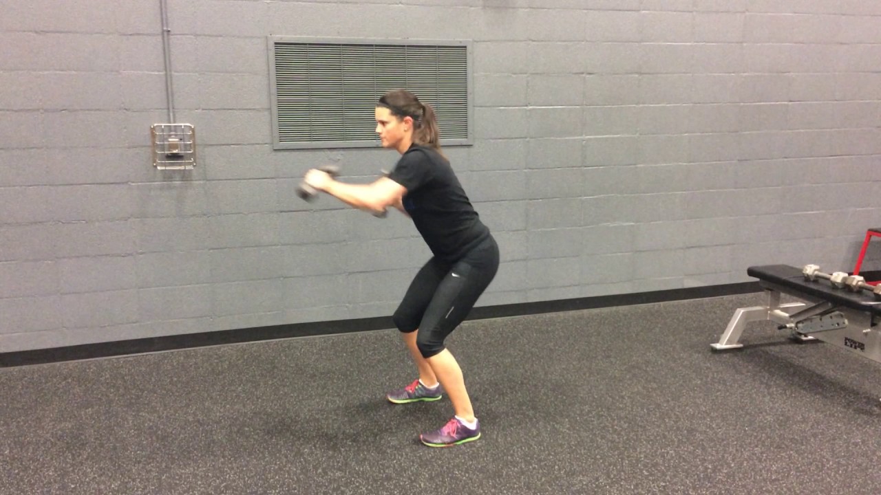 Dumbbell Squatted Cross Punches - YouTube