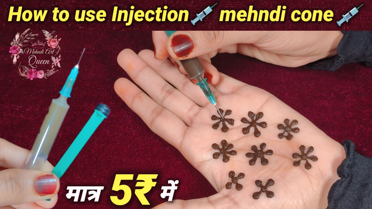 How to make Injection💉Mehndi design | How to use mehndi with injection ...