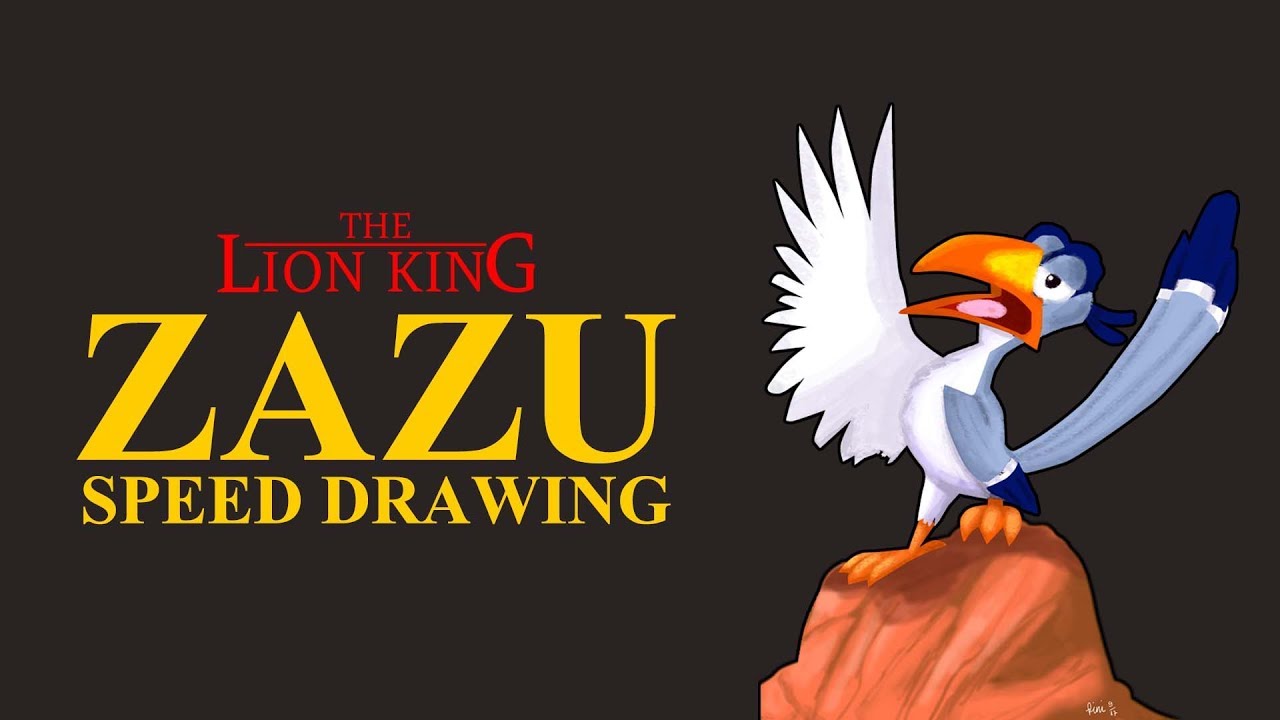 ZAZU (THE LION KING) DIGITAL PAINTING | DROIDMONKEY - YouTube
