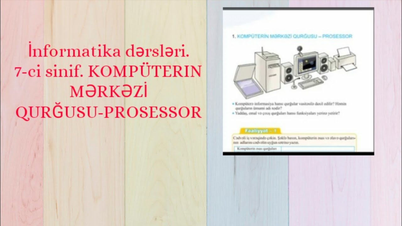 İnformatika dərsləri.7-ci sinif.Kompüterin mərkəzi qurğusu-Prosessor ...