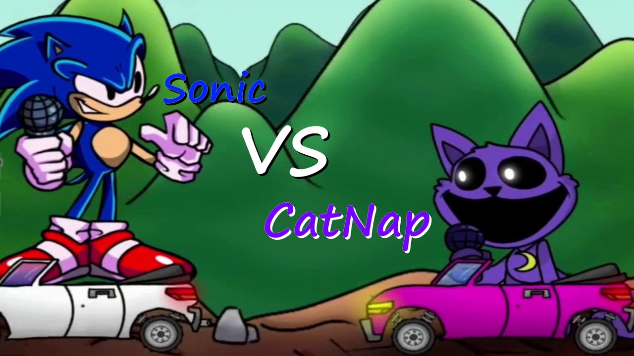 FNF CatNap vs Sonic drive car (Friday Night Funkin') فرايدي نايت فانكين ...