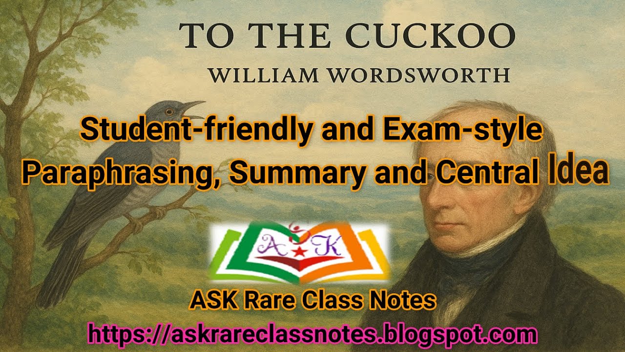 To the Cuckoo Poem | Stanza-wise Paraphrasing, Summary, Central Idea ...