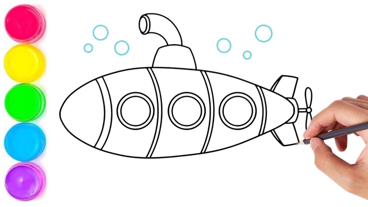 How To Draw a Submarine is Very Easy Step By Step - YouTube