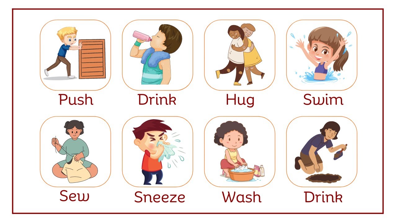 Action Verbs Vocabulary || Learn Action Verbs In English With Pictures ...