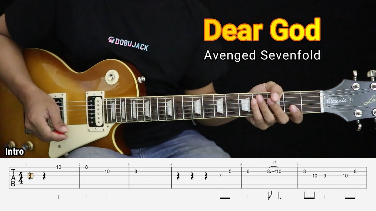 Dear God - Avenged Sevenfold - Guitar Instrumental Cover + Tab - YouTube