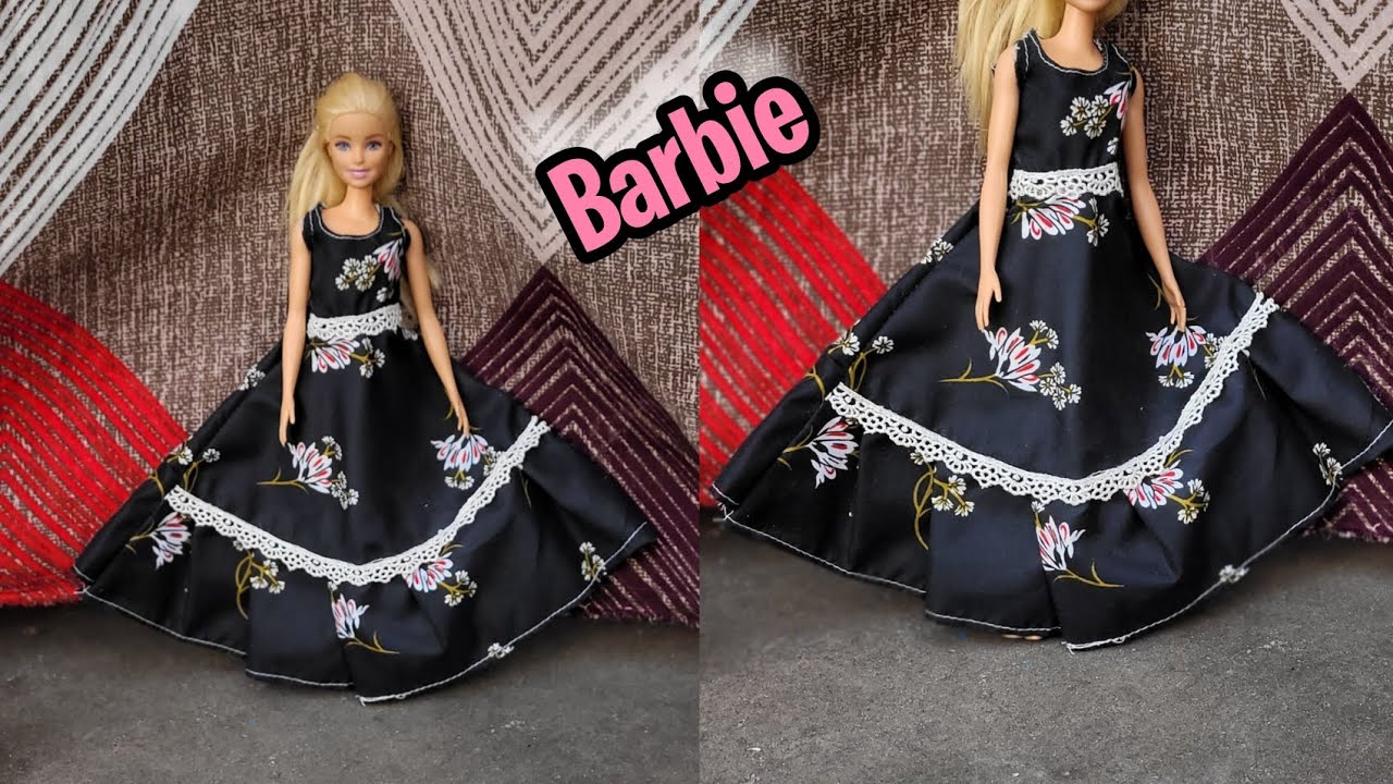 DIY Doll Frock Dress | Easy Doll Dress Making Tutorial - YouTube
