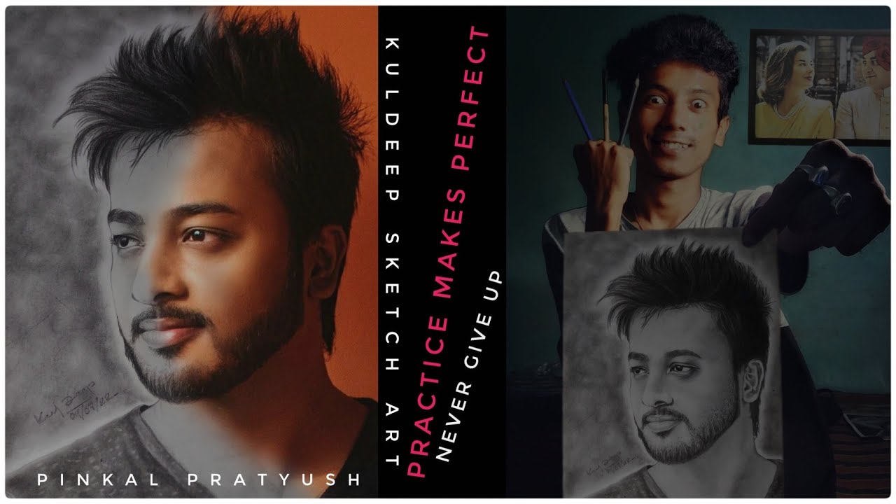 Pencil/Charcoal Sketch Art Of Pinkal Pratyush // Practice Makes Perfect ...
