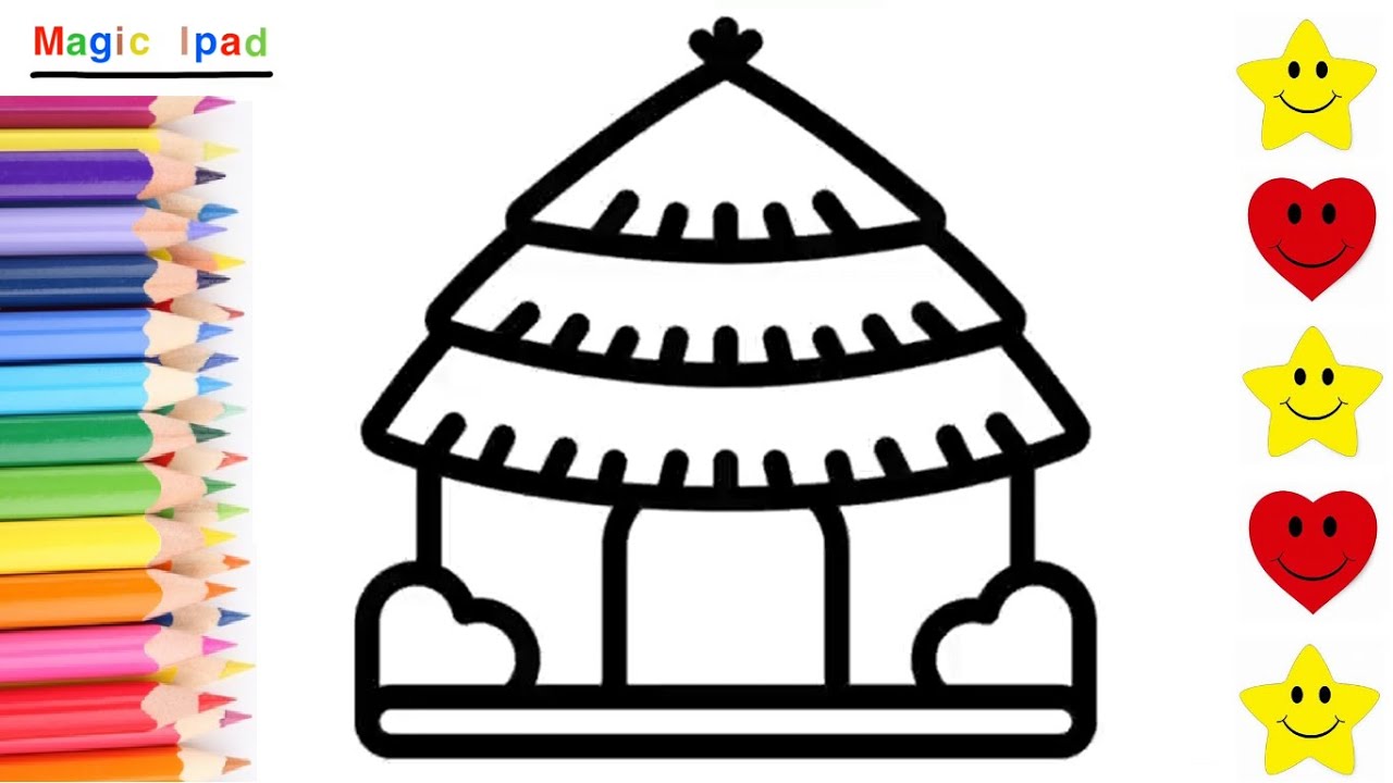 Como dibujar una CABAÑA | dibujos para niños 💓⭐ How to draw a HUT ...