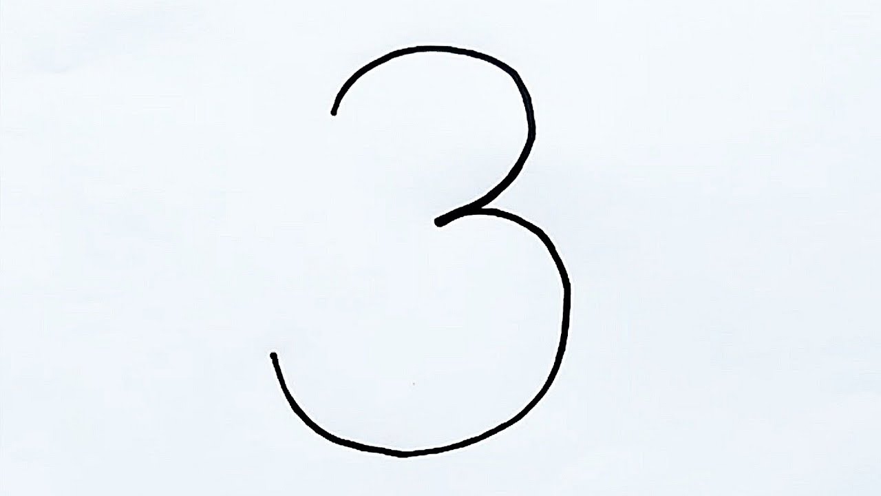 How to draw a Rose from number 3 | Rose Drawing for Beginners | Easy ...