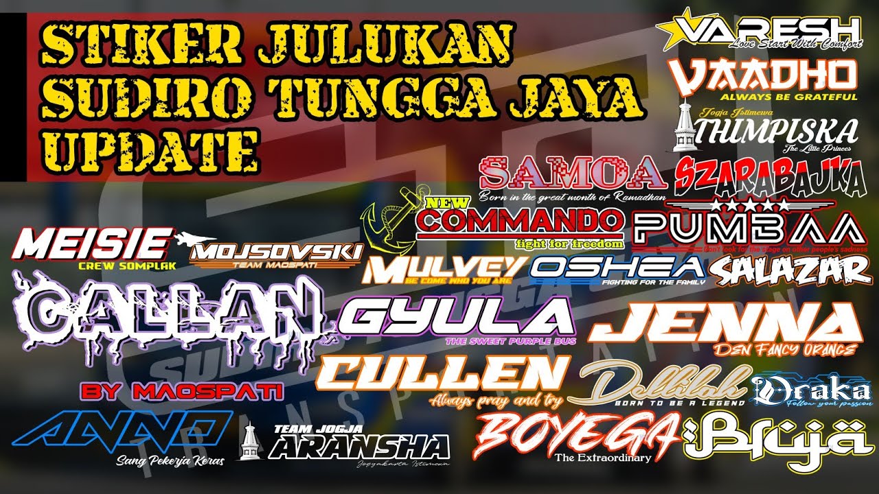 Stiker Julukan Bus STJ Update Terbaru • New Font - YouTube