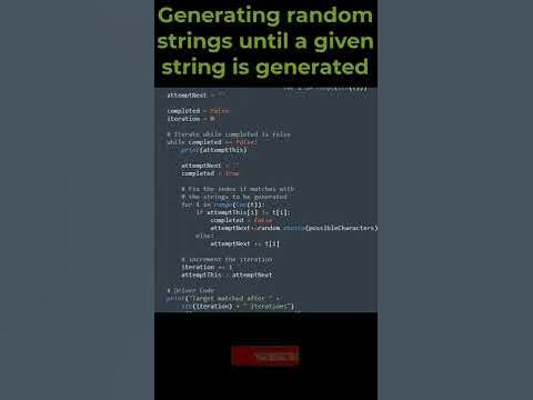 Python Generate random strings until a given string is generated # ...