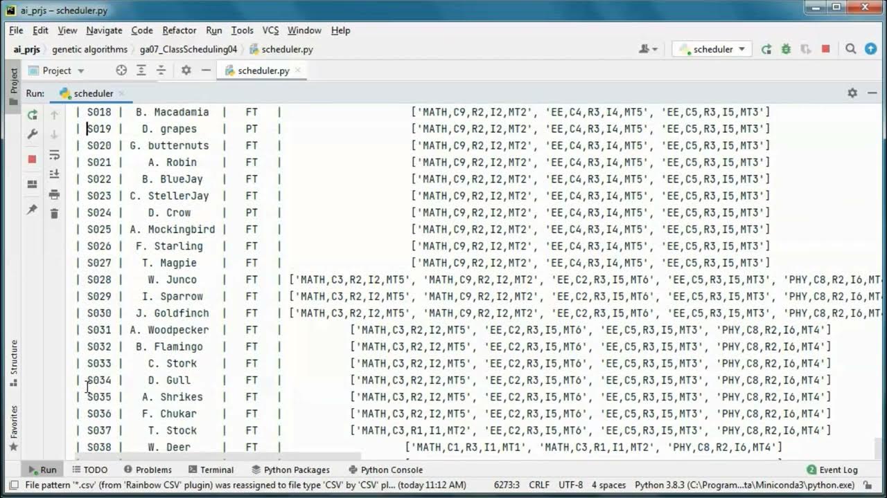 Class Scheduling + Genetic Algorithm + Student Scheduling + Python (members-only version - 04 ...