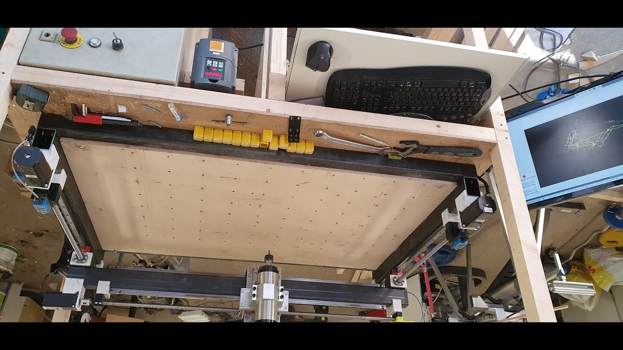 PrintNC: making threaded insert holes to wasteboard - YouTube