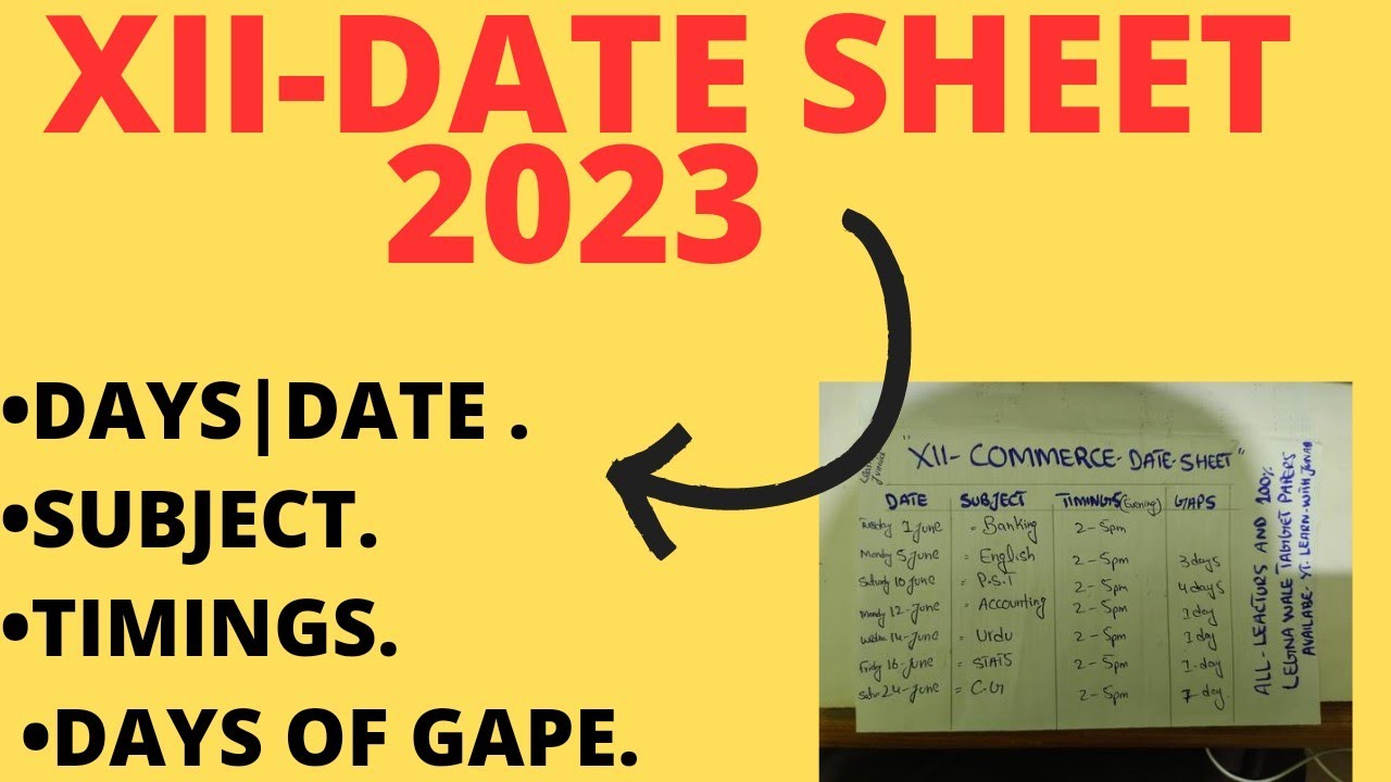 2nd year easy/classified Date sheet 2023| - YouTube