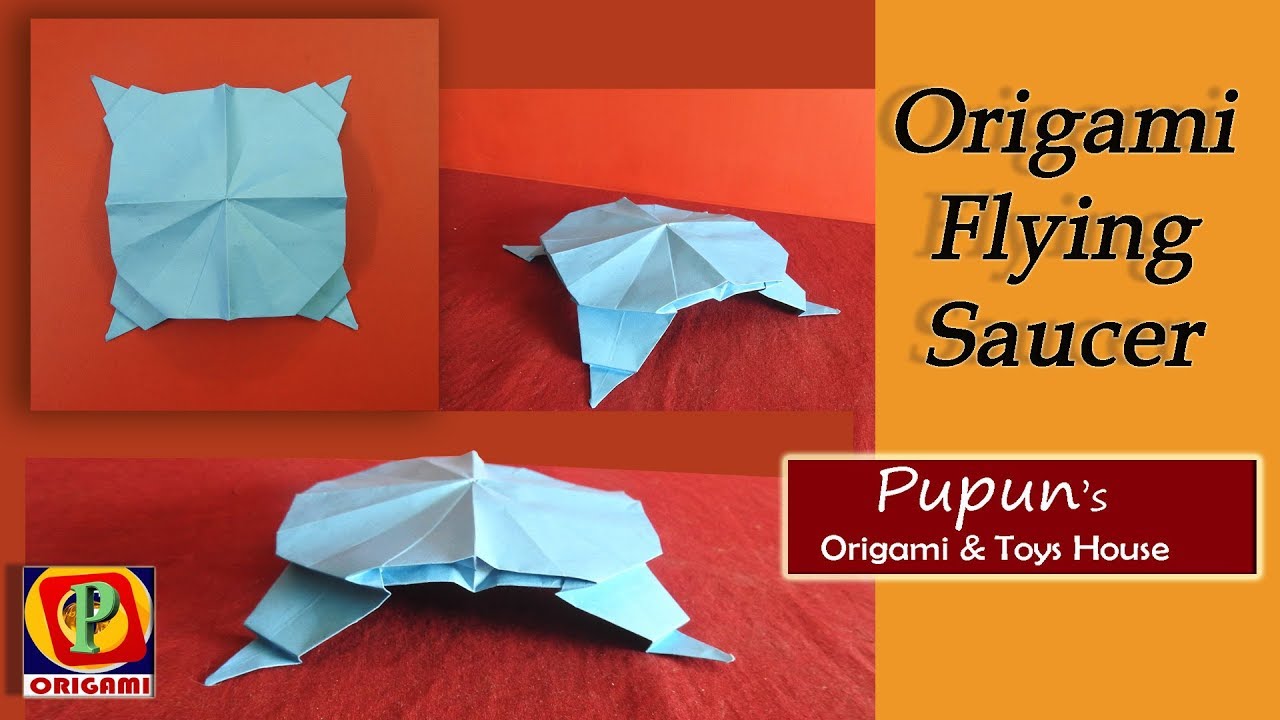 How to make origami flying saucer for kids - easy paper idea #Pupun's ...