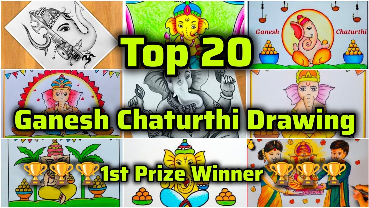 Ganesh Chaturthi Drawing Easy/Lord Ganesha Drawing/Ganpati Bappa ...