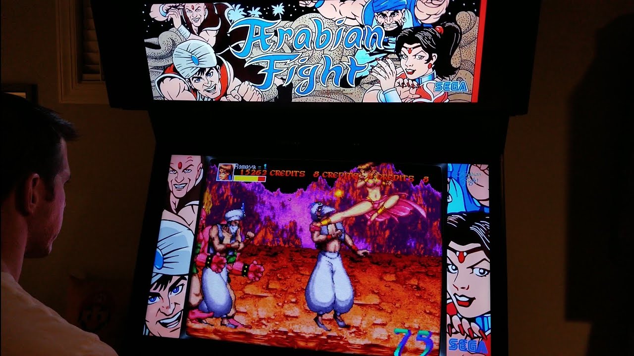 Arabian Fight Arcade Cabinet MAME Playthrough w/ Hypermarquee - YouTube