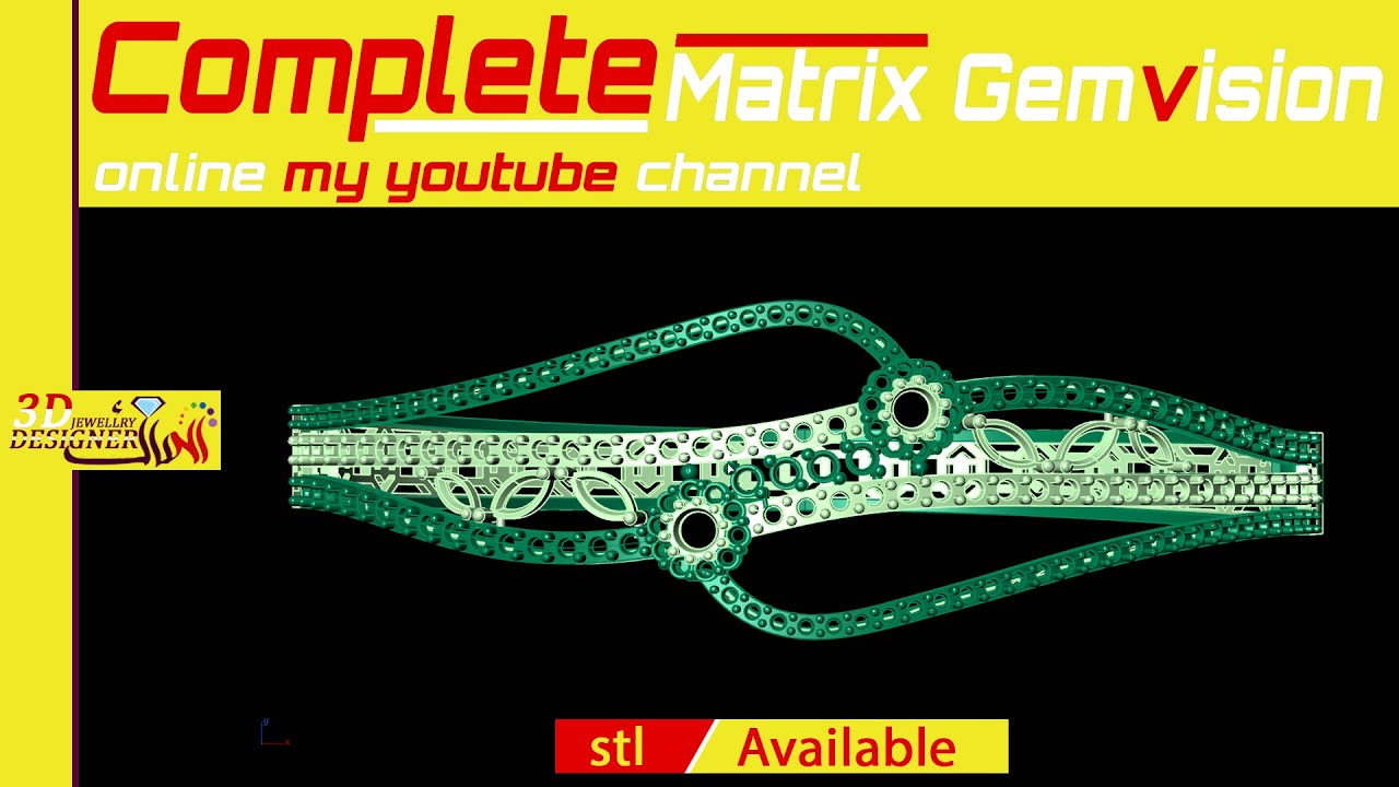 Beautiful Bracelate Design in matrix Gemvision || 3D Jewelry Designing ...