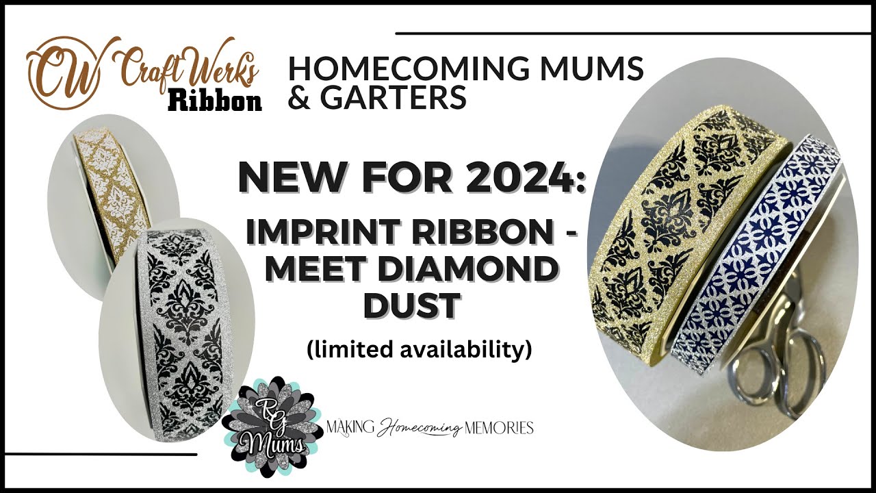 Brand New for HOCO 2024: Diamond Dust Imprint Homecoming Mum Ribbon ...