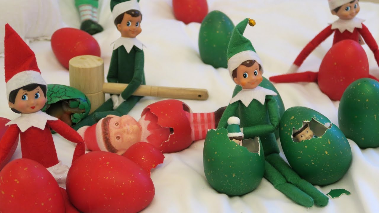 BAD elf on the shelf smash elf eggs! - YouTube