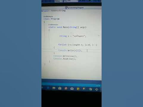 C# reverse string logical program - YouTube