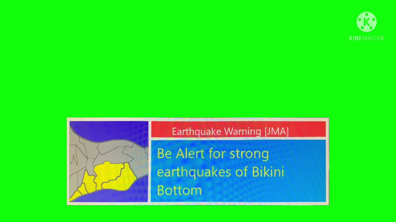 Emergency alert Japan earthquake warning but English green screen - YouTube