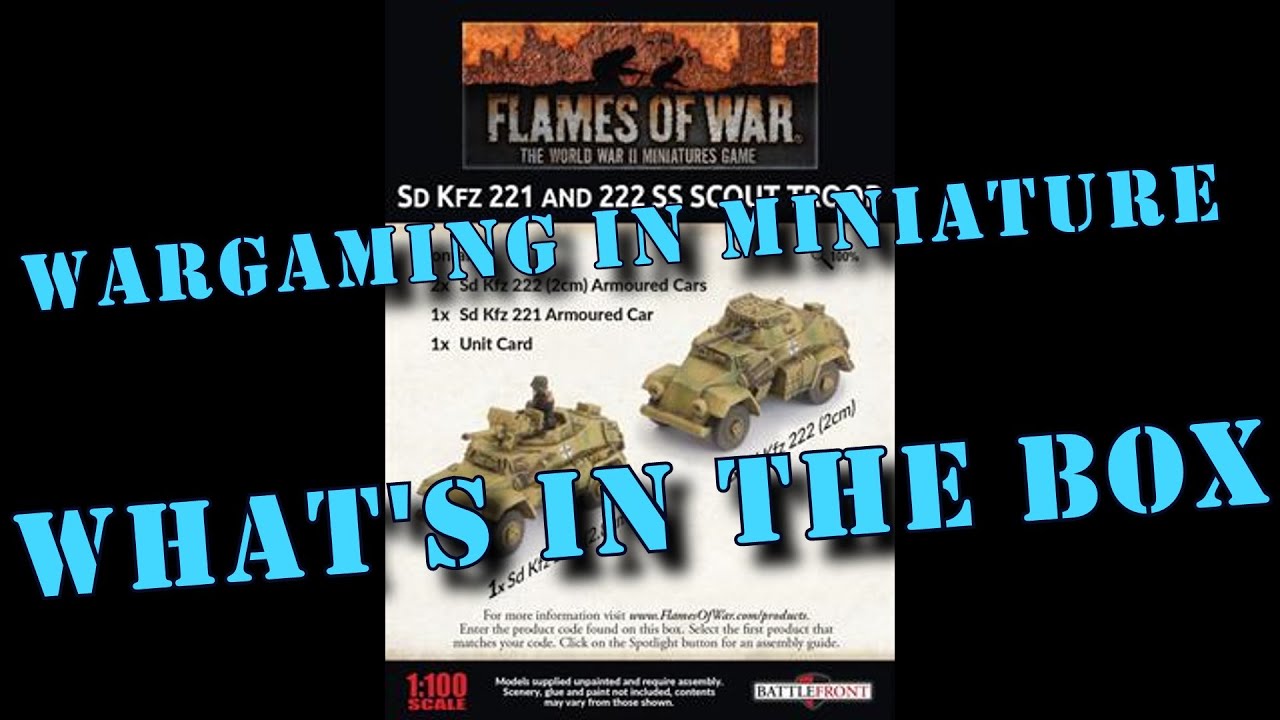 🔴 What's in the Box ☺ Flames of War 15mm WW2 German SdKfz 221 & 222 SS ...