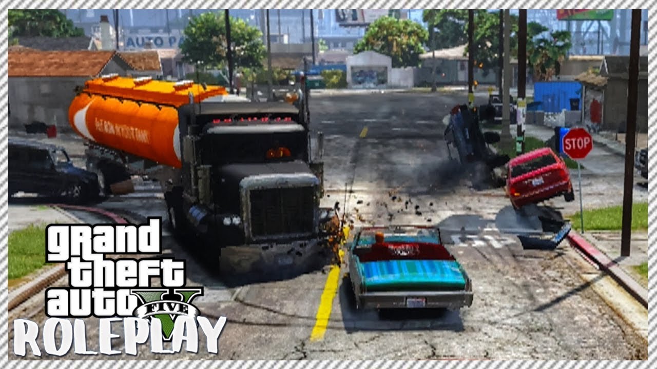 GTA 5 ROLEPLAY - Massive Fuel Tanker Crashes in Civilian Cars | Ep. 37 ...
